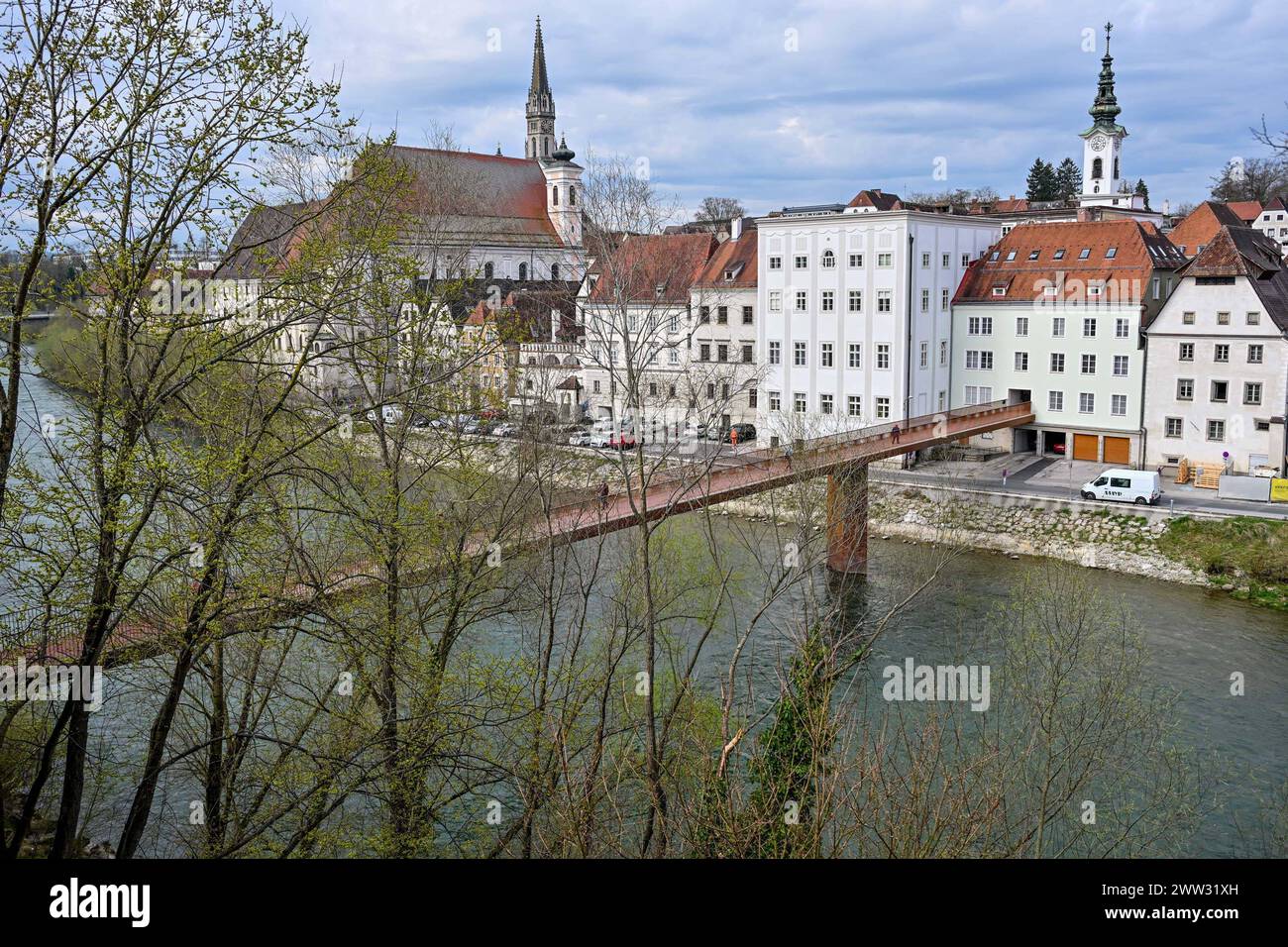 Steyr, Ennssteg 21.03.2024, Steyr, AUT, Steyr, im Bild Ennssteg, Enns ...