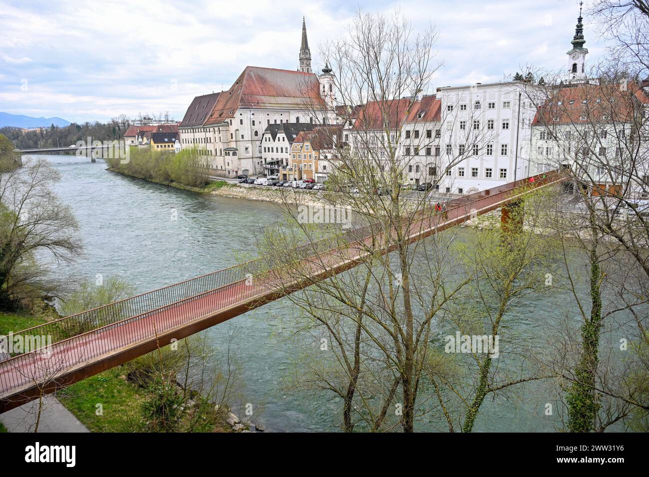 Steyr, Ennssteg 21.03.2024, Steyr, AUT, Steyr, im Bild Ennssteg, Enns ...