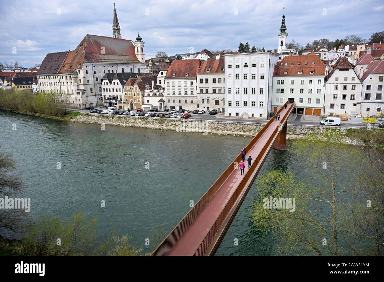 Steyr, Ennssteg 21.03.2024, Steyr, AUT, Steyr, im Bild Ennssteg, Enns ...