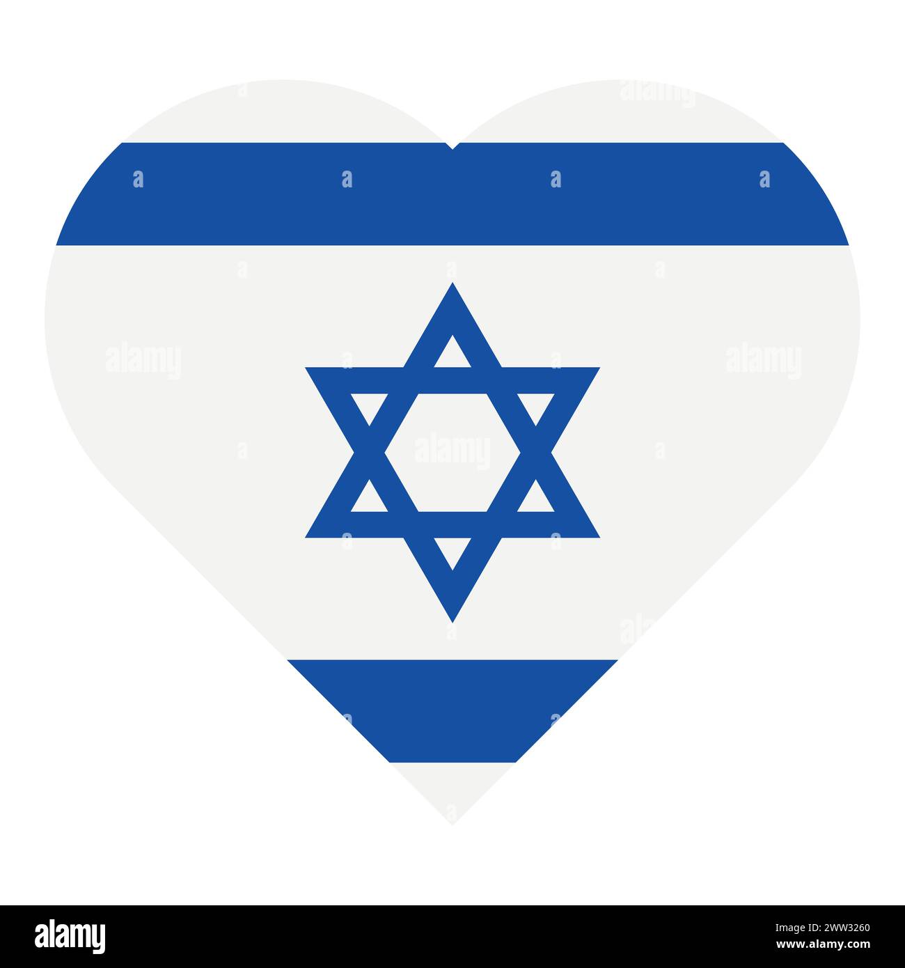 vector israel flag in a heart on white background Stock Vector Image ...