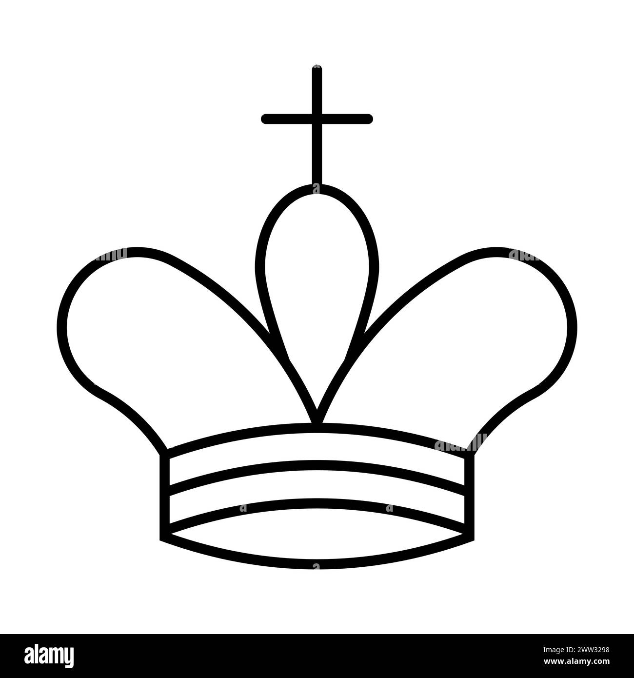 Chess piece king, king crown with cross, symbol importance power Stock ...