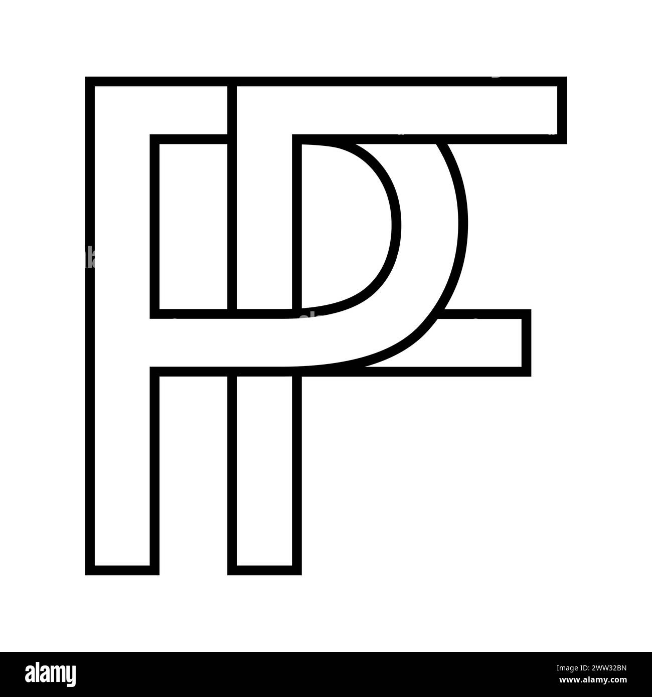 Logo sign pf, fp icon double letters logotype p f Stock Vector Image ...