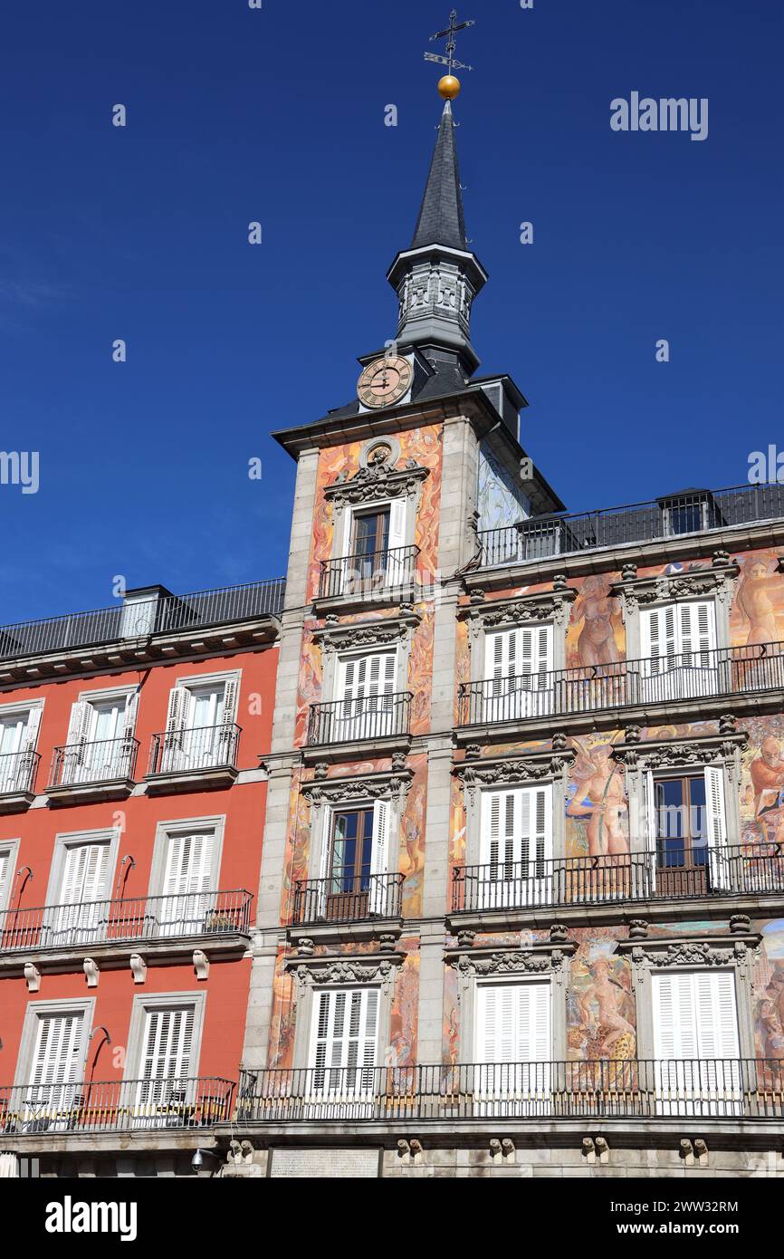 Madrid, Spain. La Plaza Major. Rectangular esplanade opened in 1620 ...