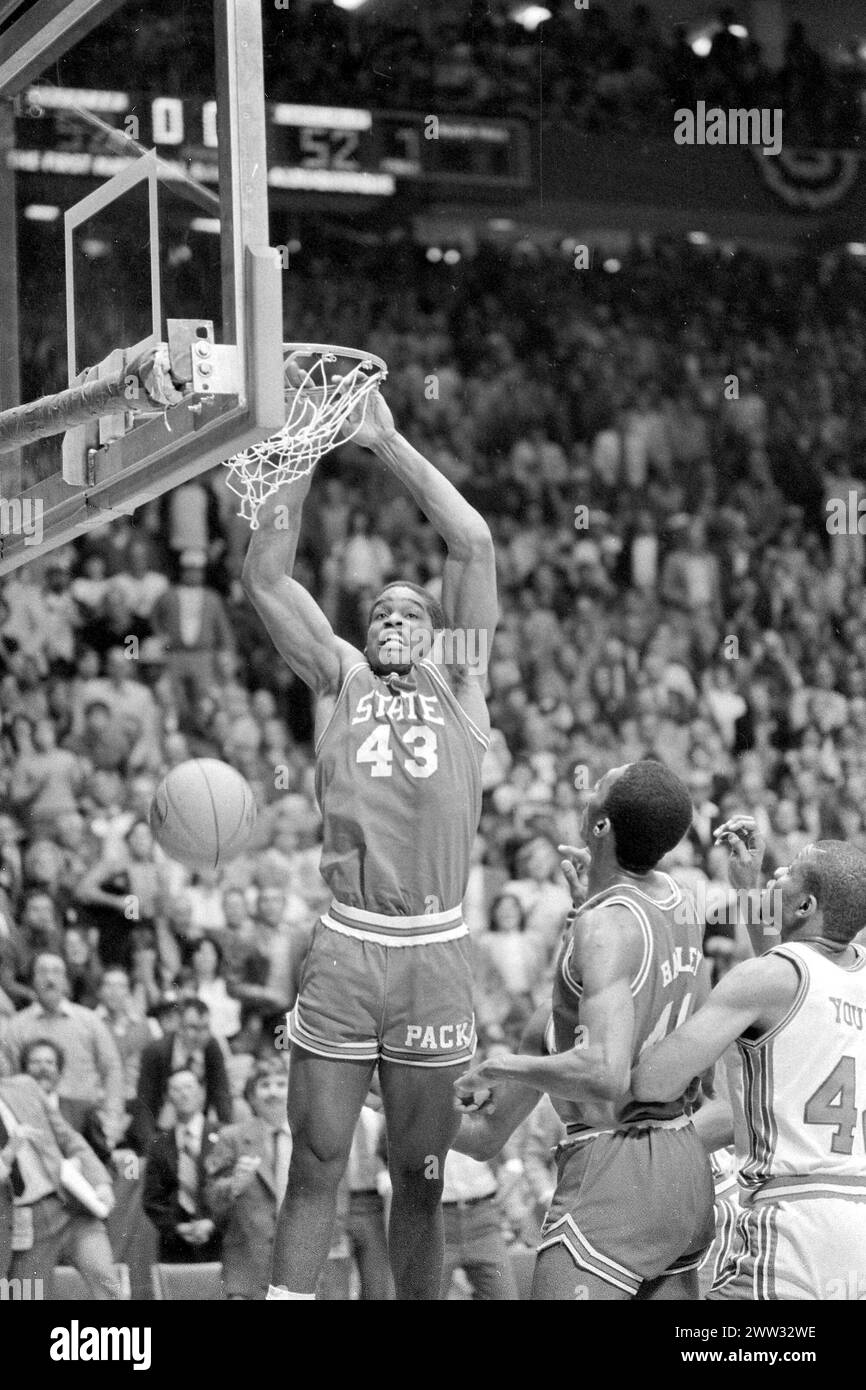 FILE - North Carolina State's Lorenzo Charles (43) dunks the ball with ...