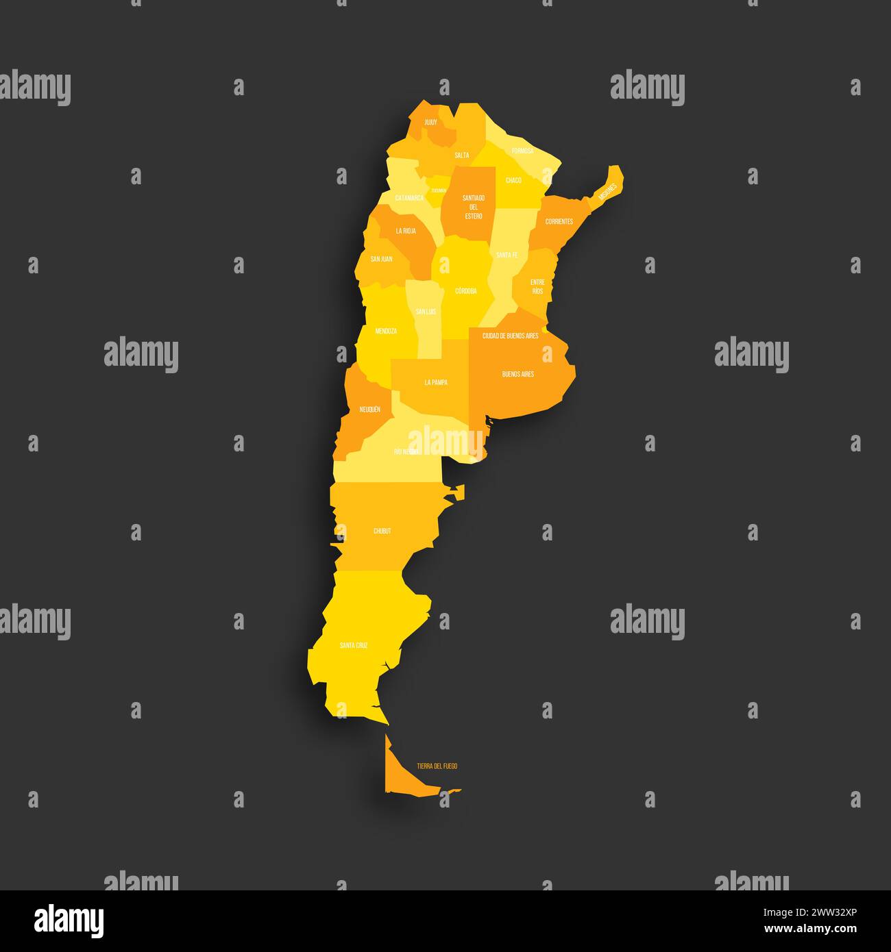 Argentina political map of administrative divisions - provinces and ...