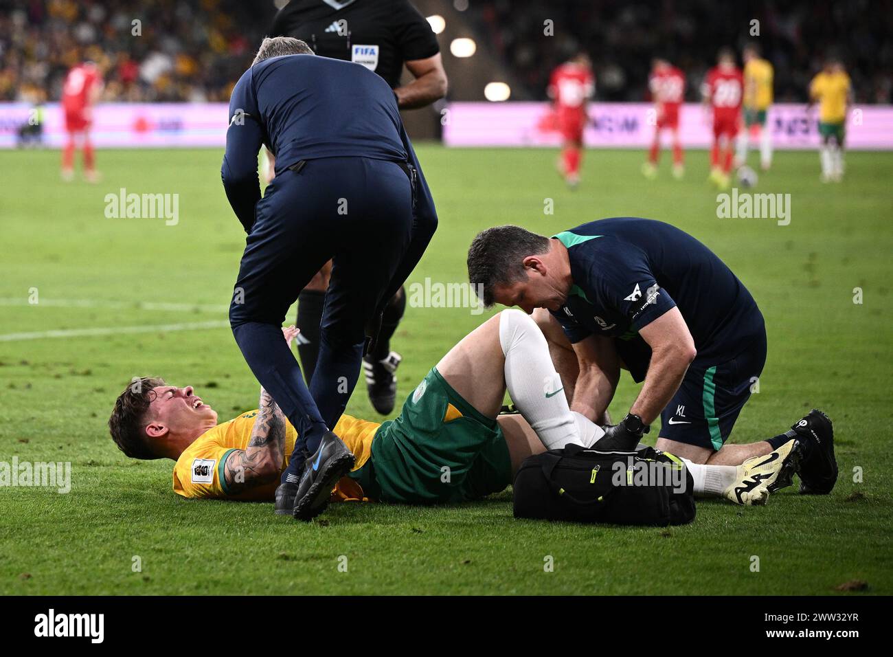 Sydney, Australia. 21st Mar, 2024. Jordy Bos of Australia receives ...
