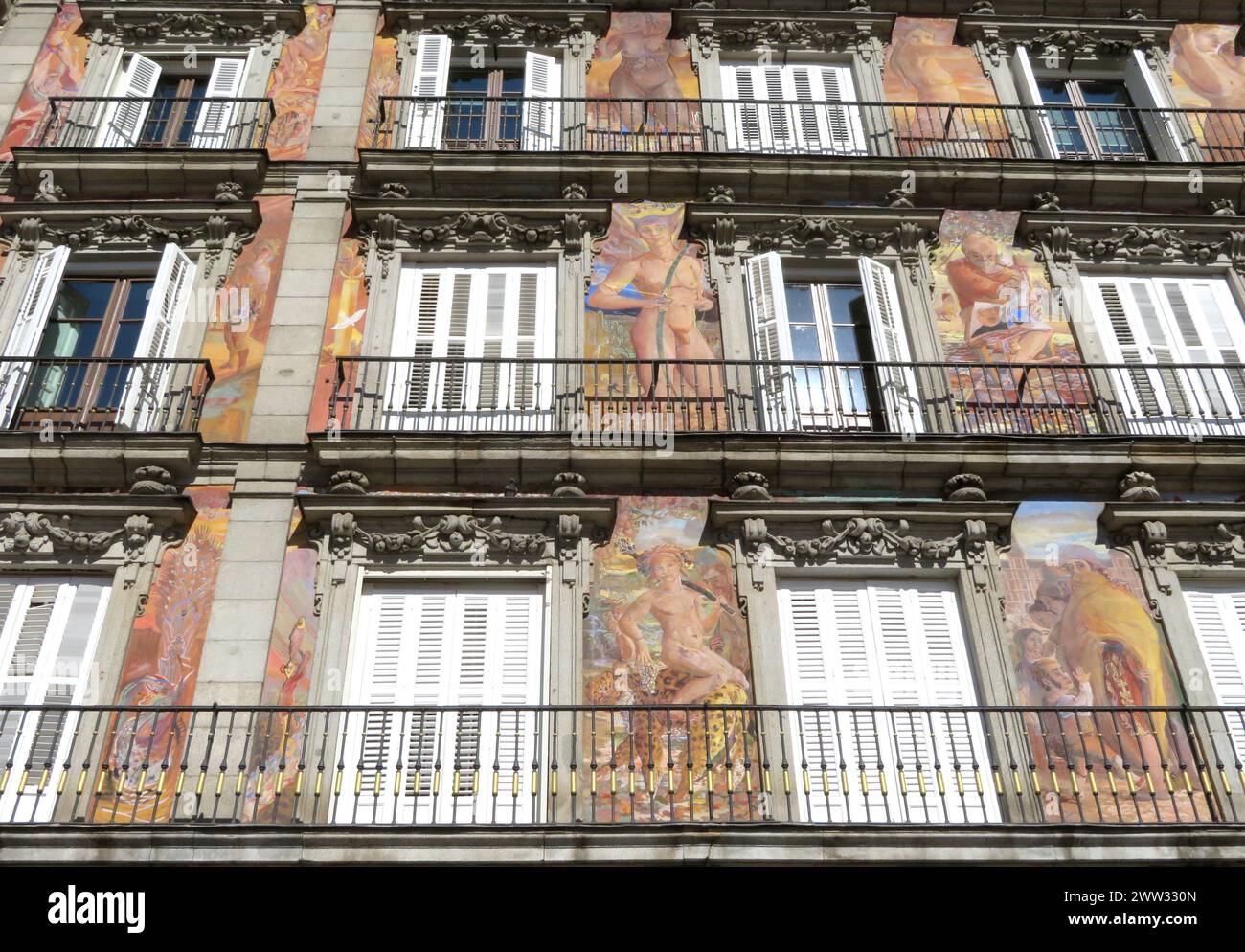 Madrid, Spain. La Plaza Major. Rectangular esplanade opened in 1620 ...