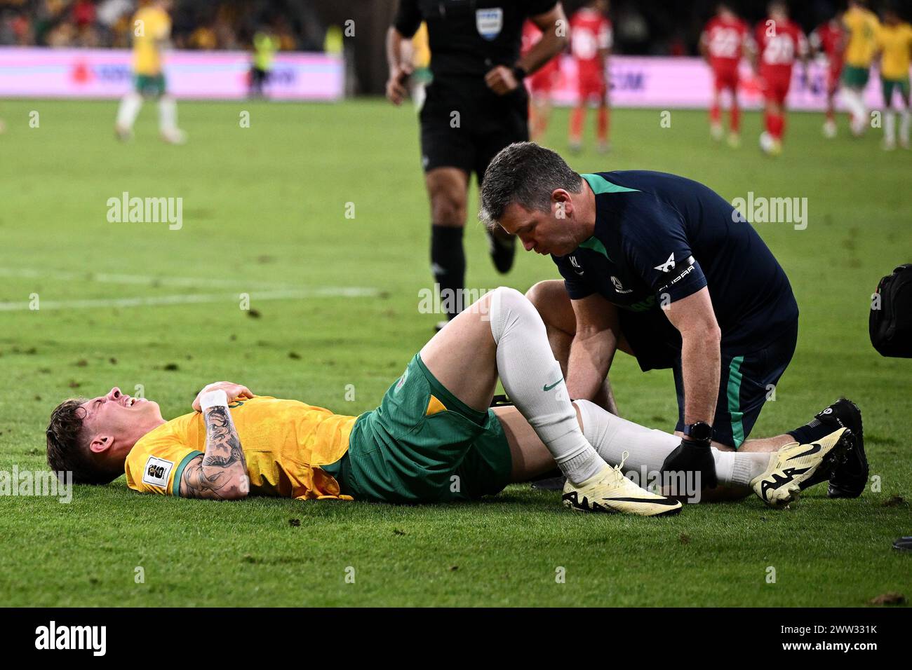 Sydney, Australia. 21st Mar, 2024. Jordy Bos of Australia receives ...