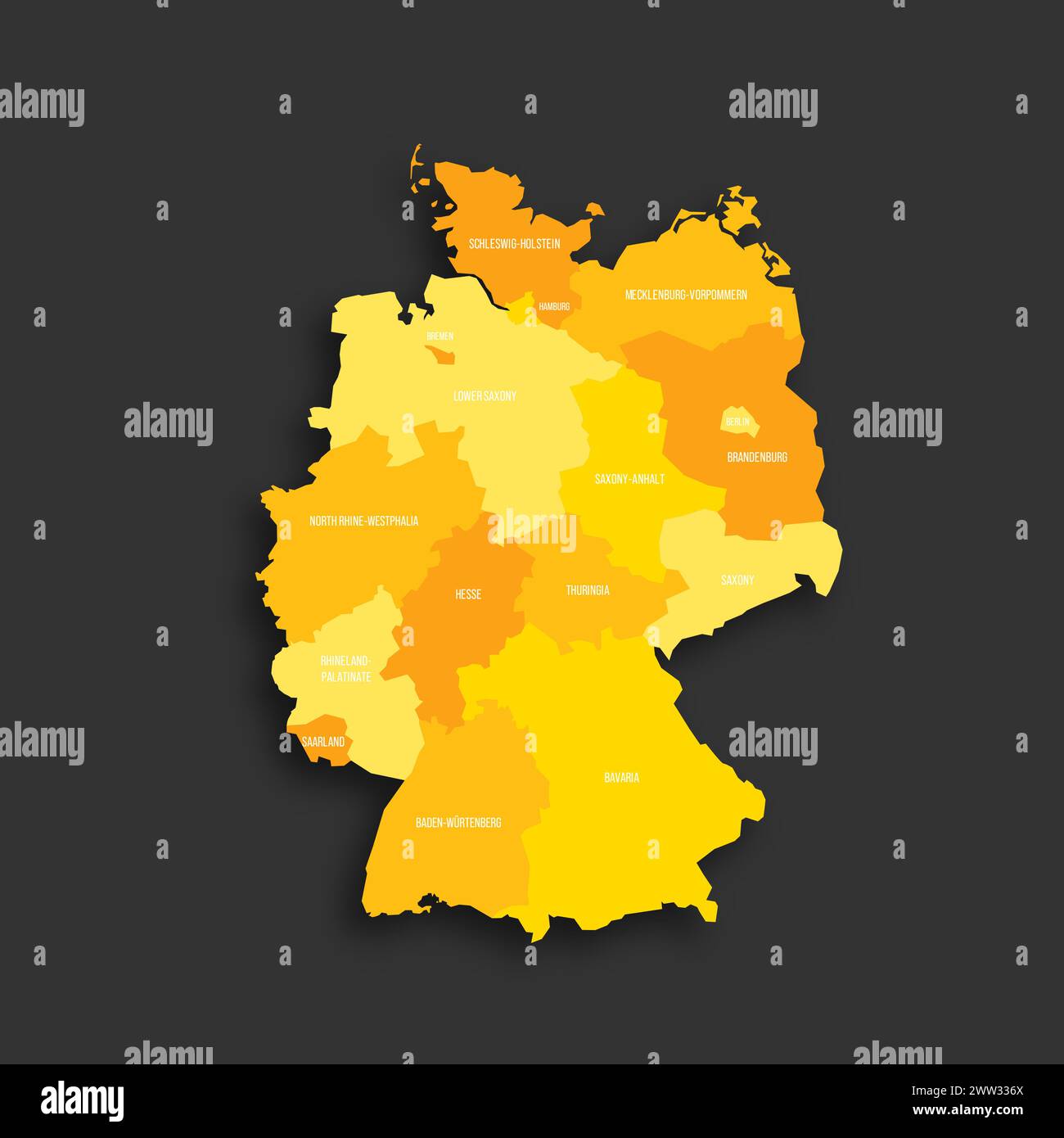 Germany political map of administrative divisions - federal states ...