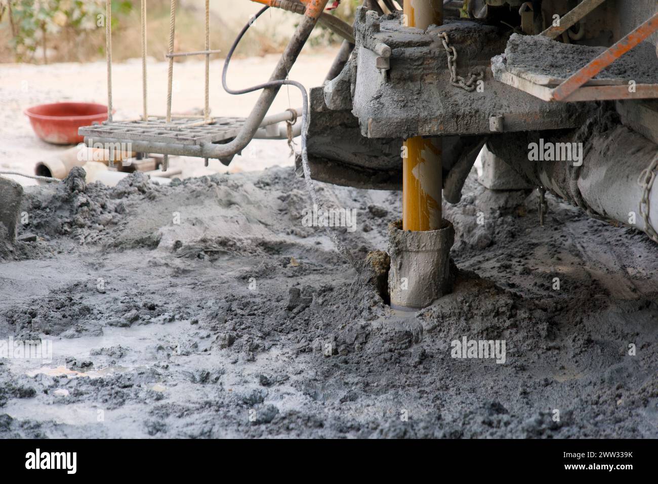 utilizes industrial-grade machinery to create a borewell, a vital ...