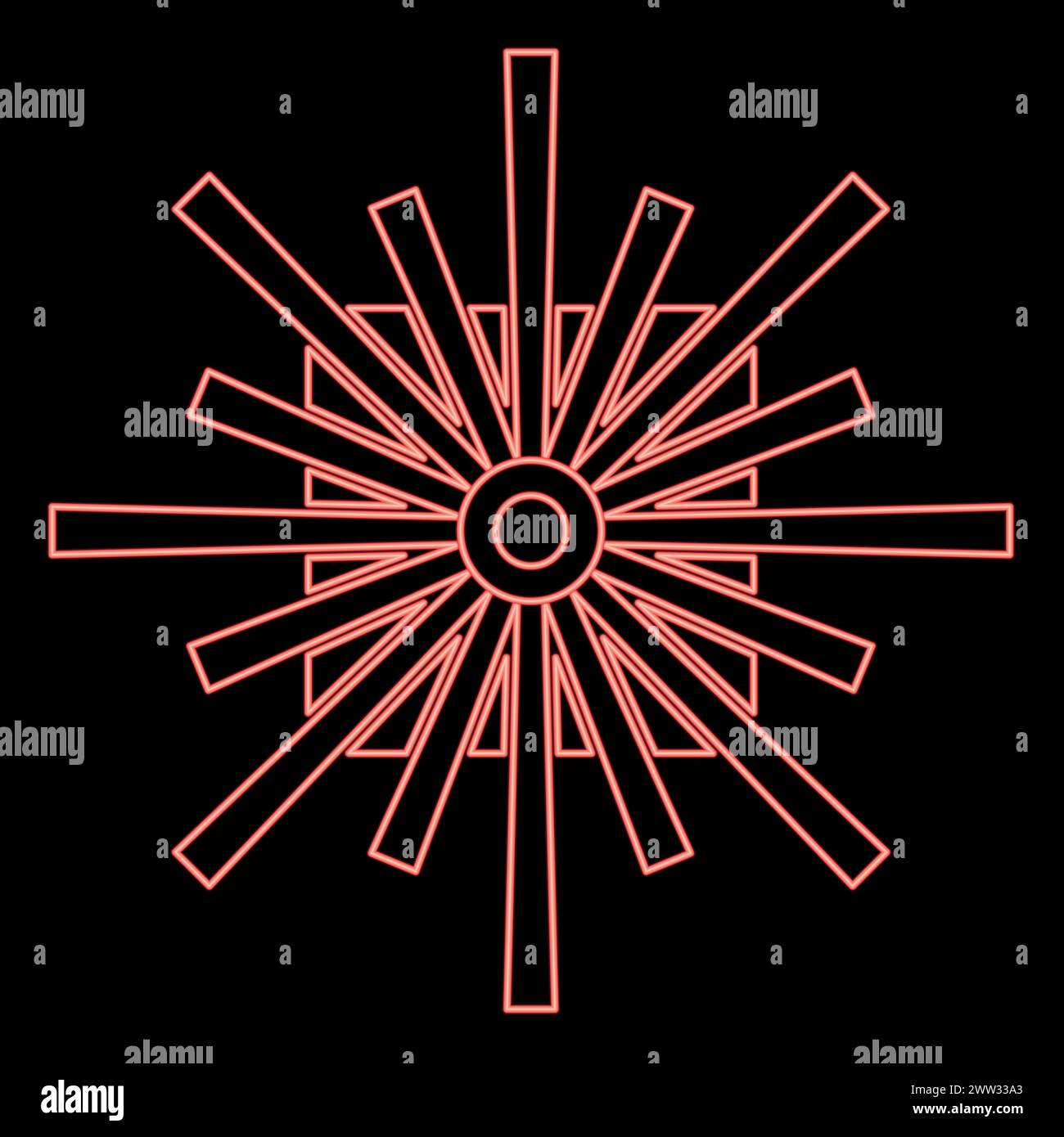 Neon optic connector port fiber cable laser beam red color vector ...