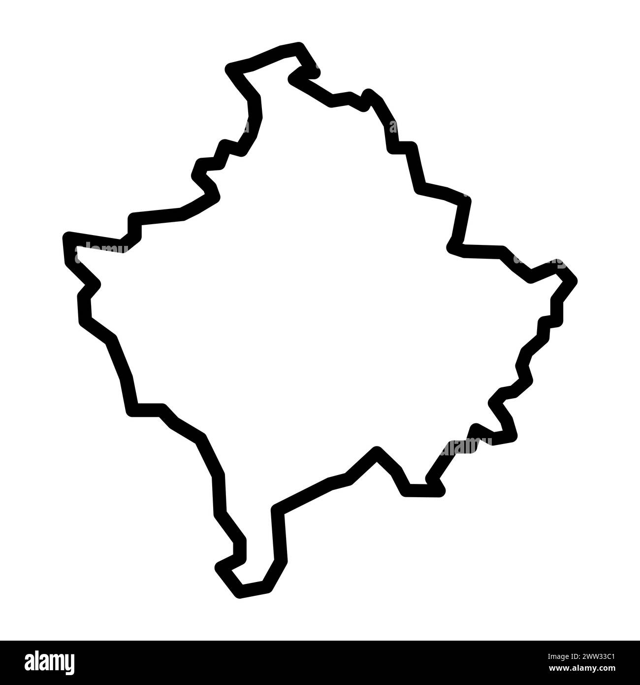 Vector Kosovo Outline Map On White Background Stock Vector Image And Art Alamy