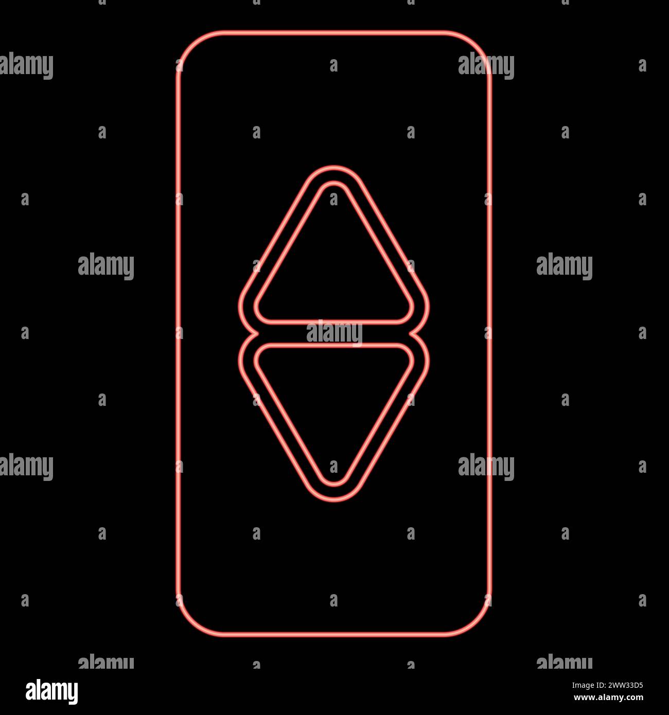 Neon lift button elevator panel up and down each floor with arrow ...