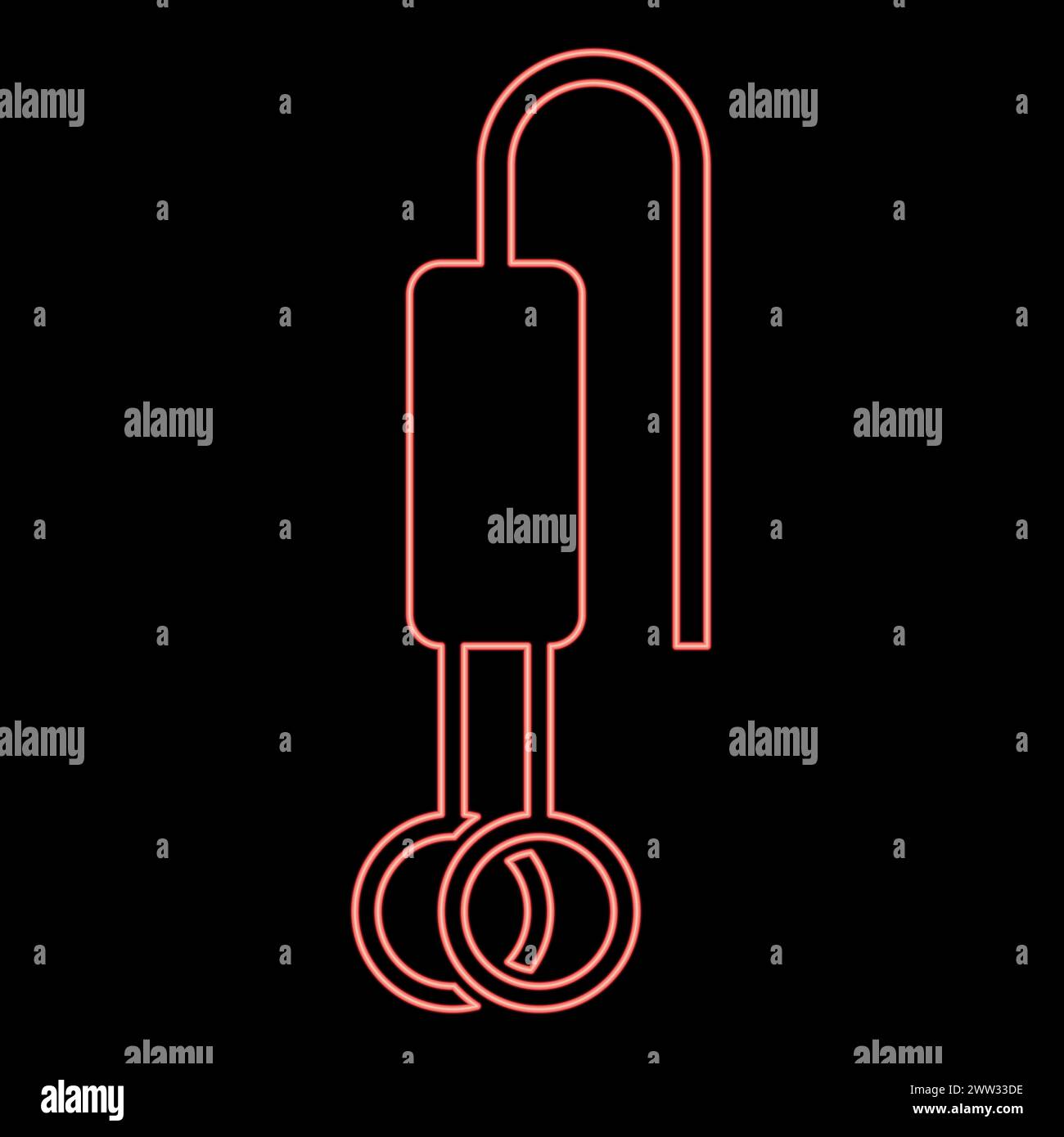 Neon electric immersion heater for water red color vector illustration ...
