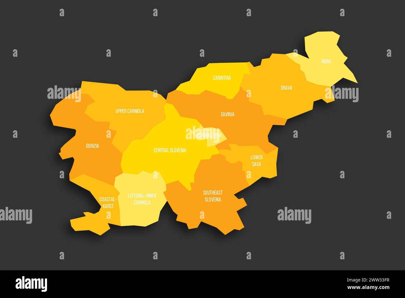 Slovenia political map of administrative divisions - statistical ...