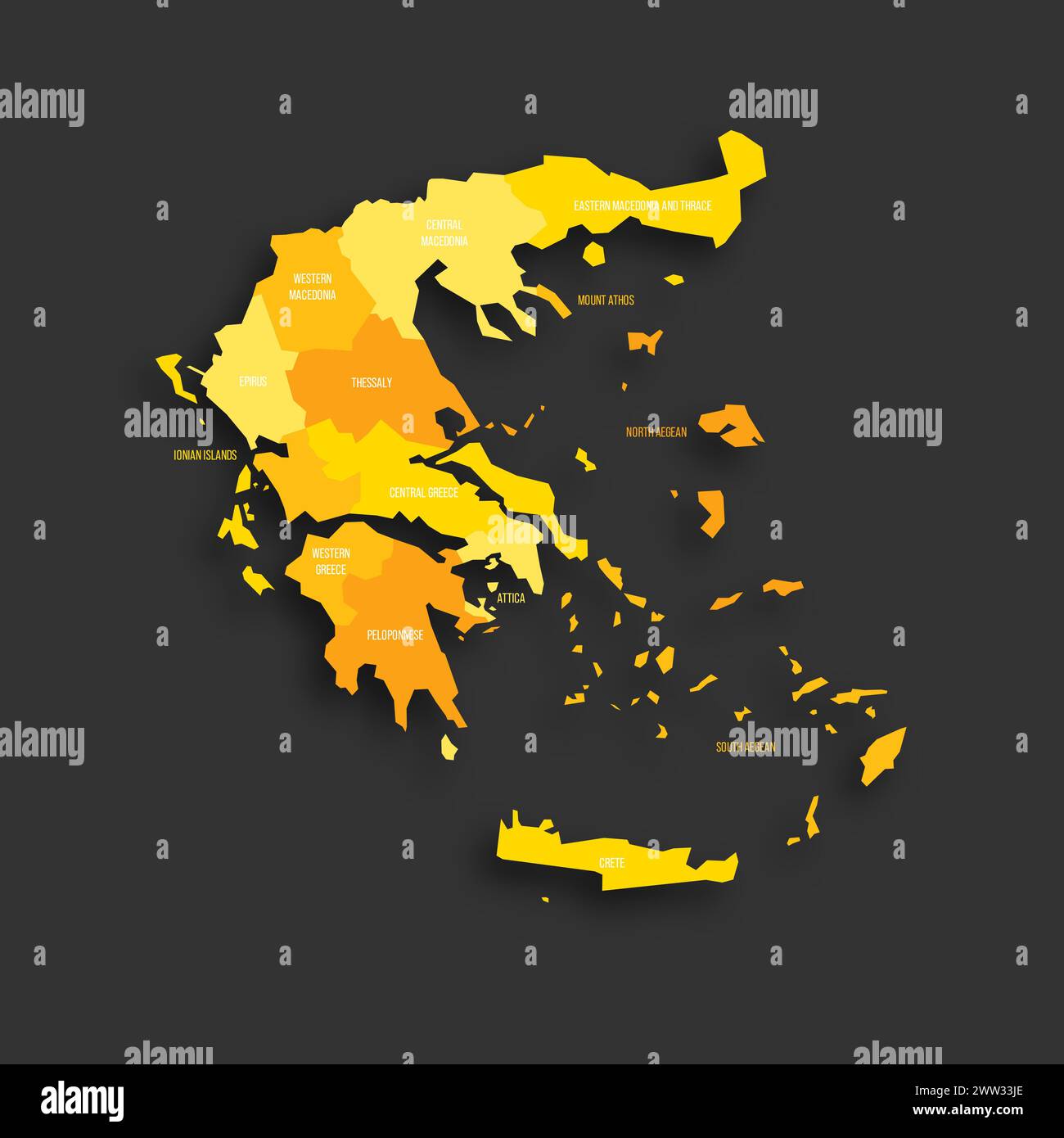 Greece political map of administrative divisions - decentralized ...