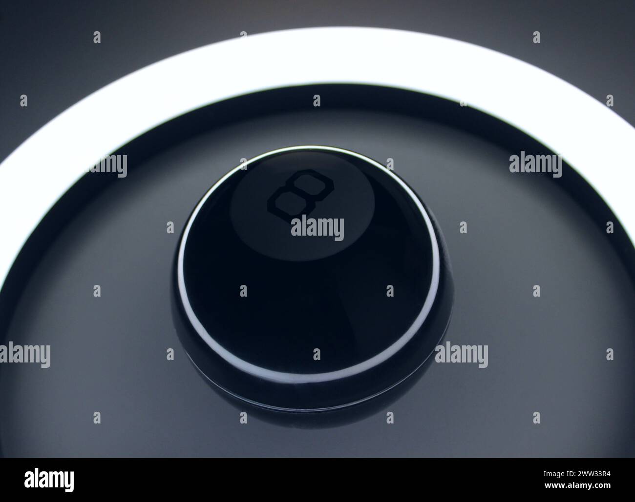 Billiard Symbol Concept. Illuminated Black 8 Numbered Pool Ball Inside ...