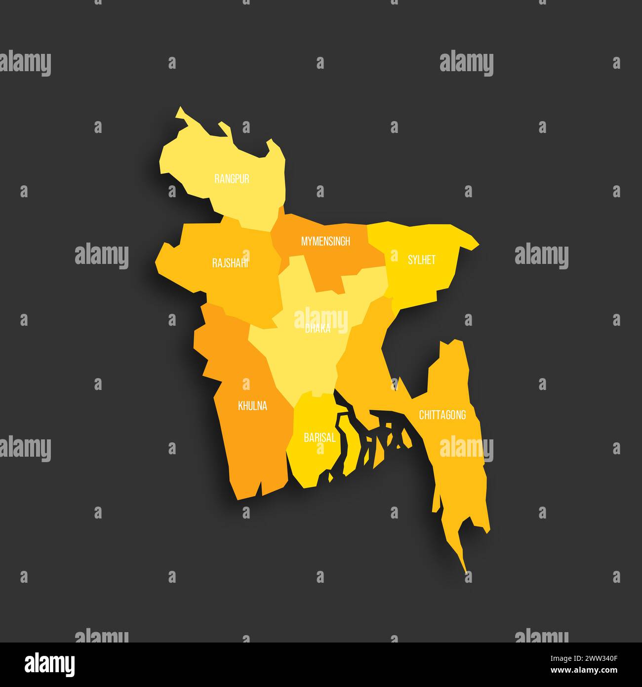 Bangladesh political map of administrative divisions - divisions ...