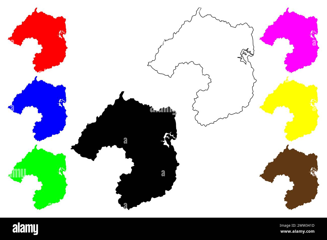 Liaoyang vector outline map hi-res stock photography and images - Alamy