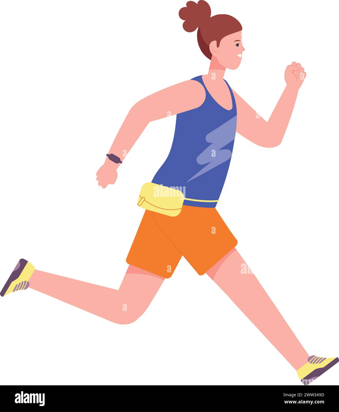 Running female athlete. Training young woman workout isolated on white ...