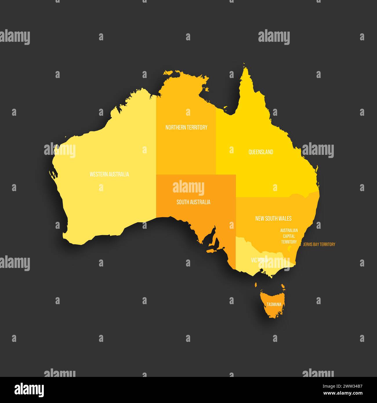 Australia political map of administrative divisions - states and ...
