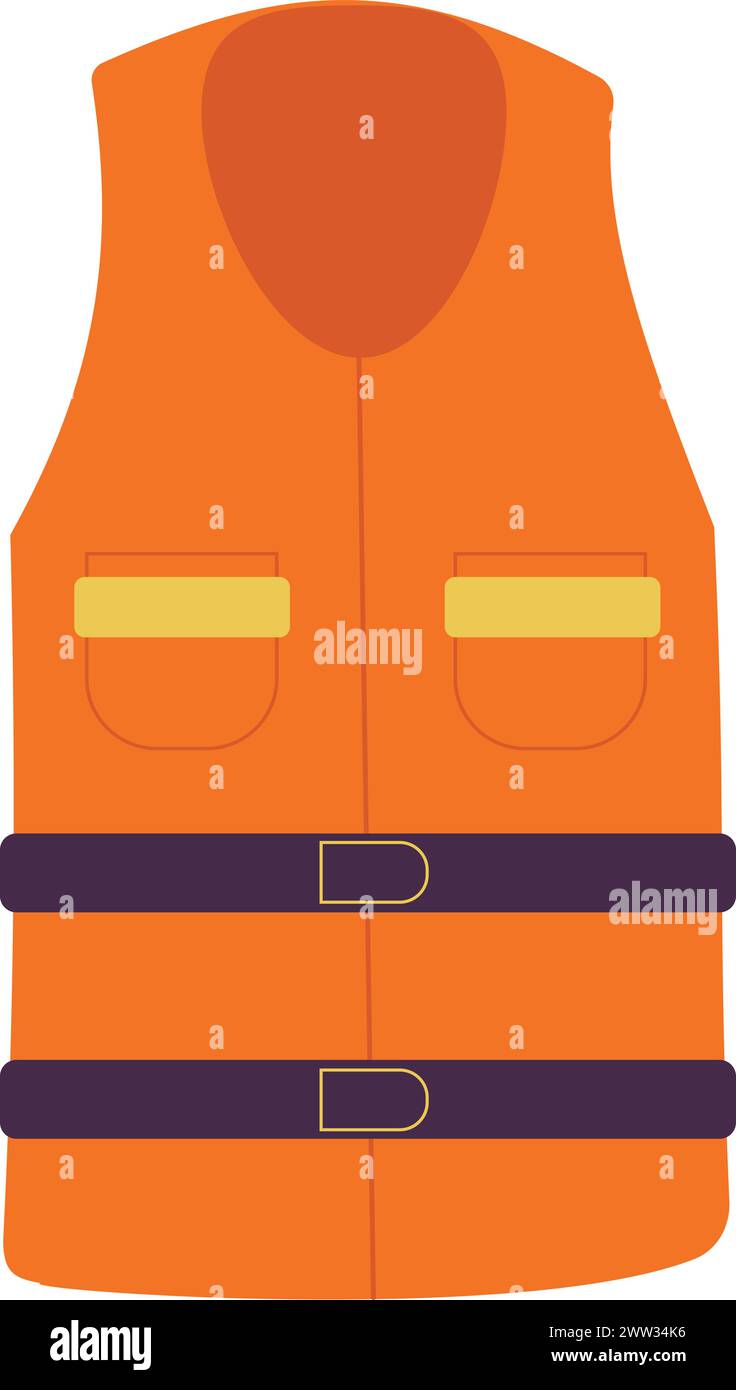 Orange safety vest. Protection jacket color icon isolated on white ...