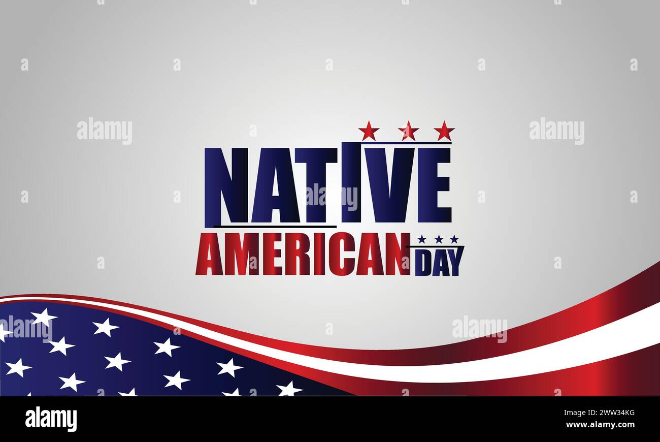 Native American Day text with usa flag illustration design Stock Vector ...