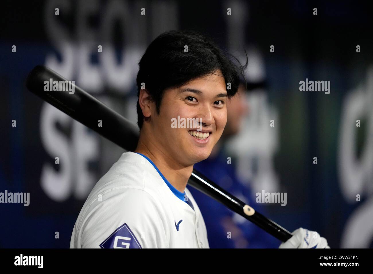 Los Angeles Dodgers designated hitter Shohei Ohtani stands in the ...