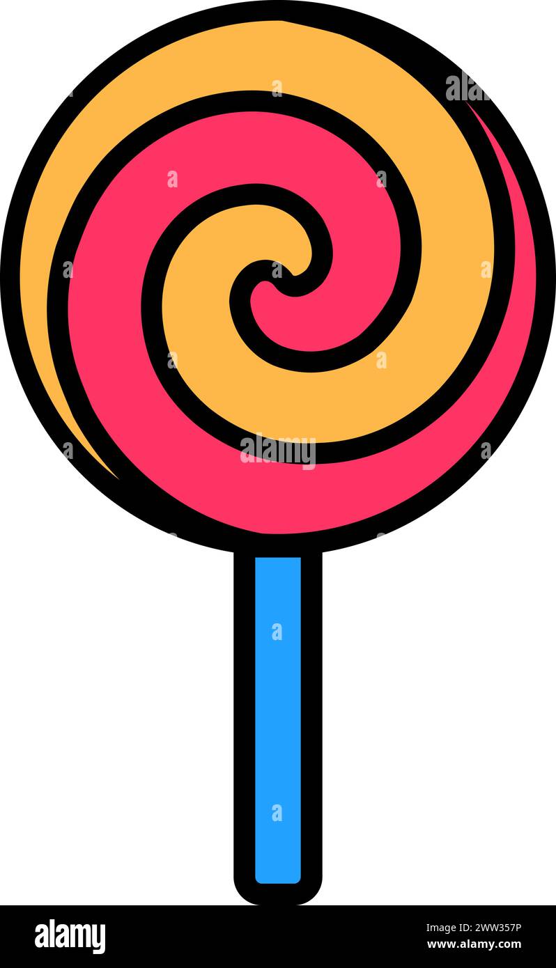 Spiral Party candy lollipop, birthday symbol. Simple style festive ...