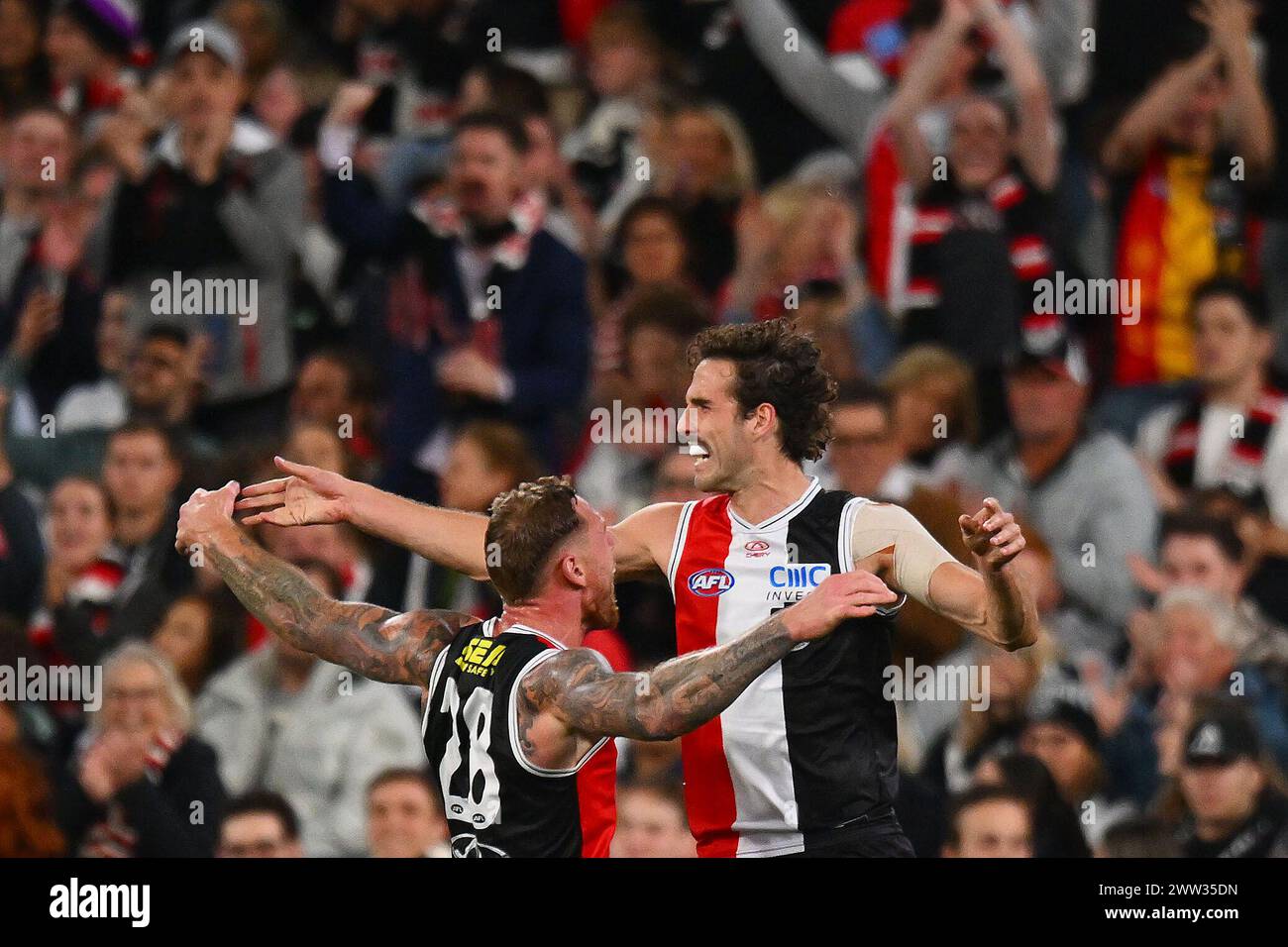 Melbourne, Australia. 21st Mar, 2024. Tim Membrey and Max King of the ...