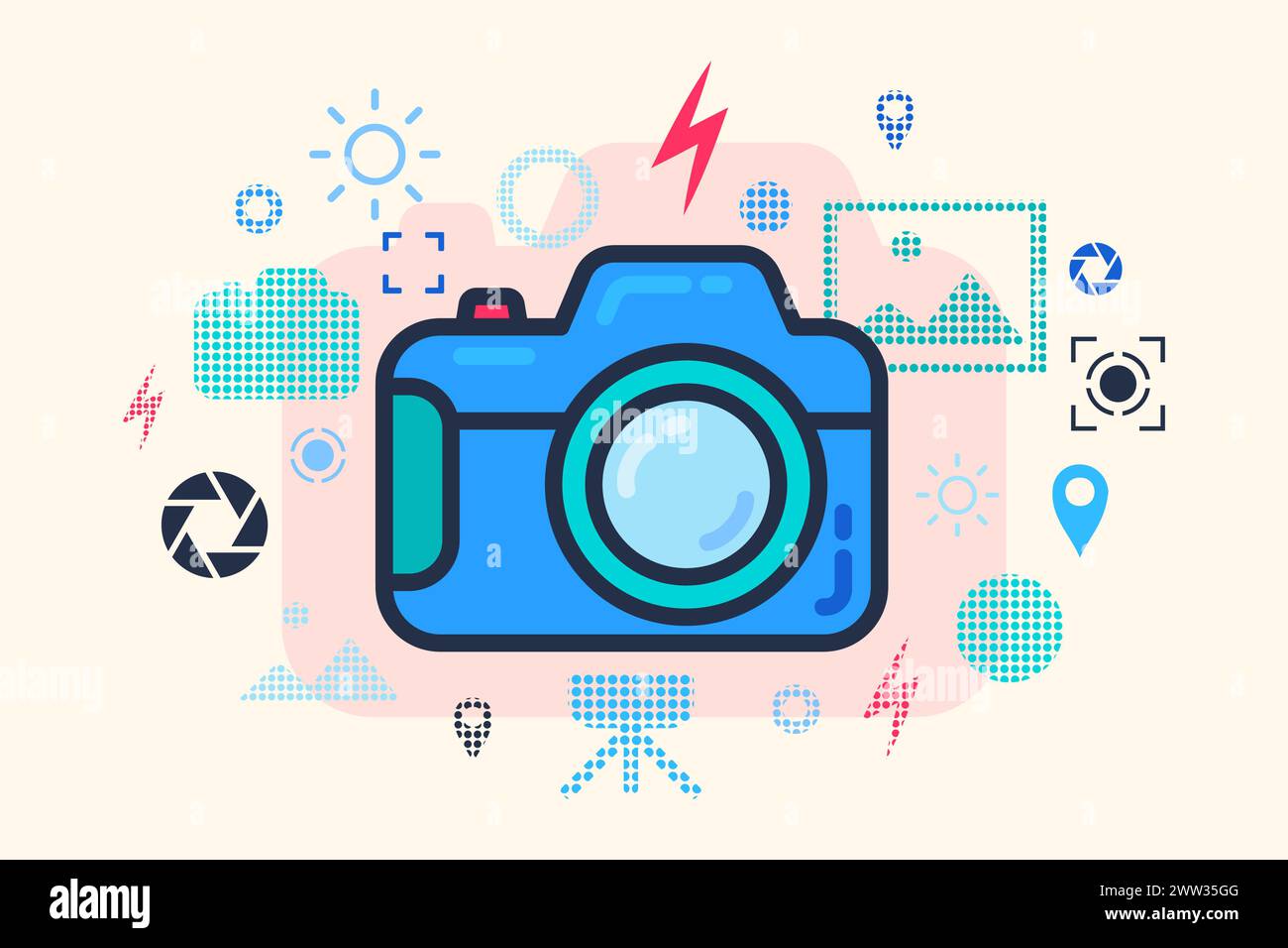 Wide angle lens photo Stock Vector Images - Alamy