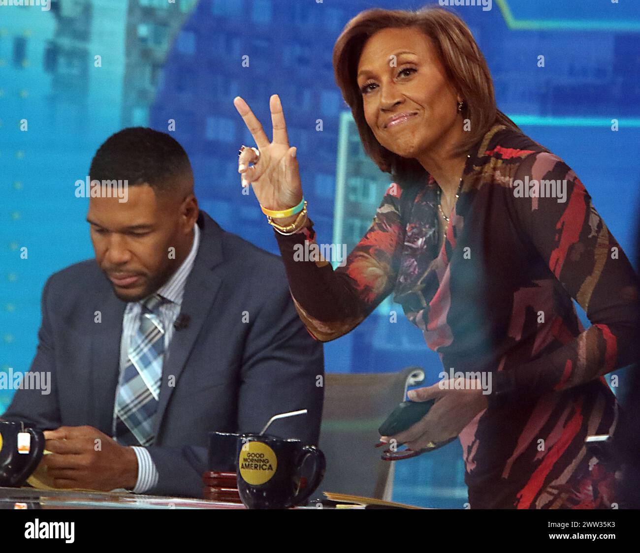 March 20, 2024 Michael Strahan, Robin Roberts on Good Morning America ...