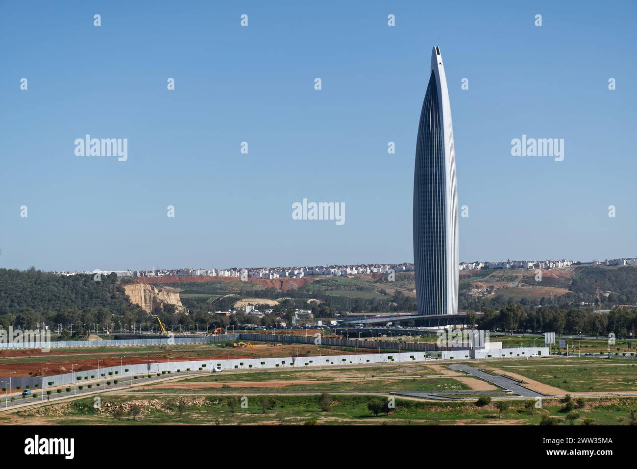 Mohammed VI Tower. Skyscraper Center. Rabat, Morocco, Africa Stock ...