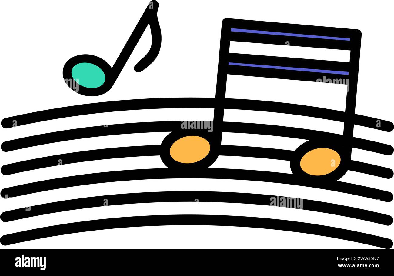 Notes musical Party melodies, birthday symbol. Simple style festive ...