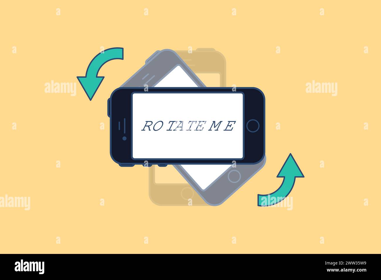 Rotate your smartphone icon. Visual instruction for using your mobile ...