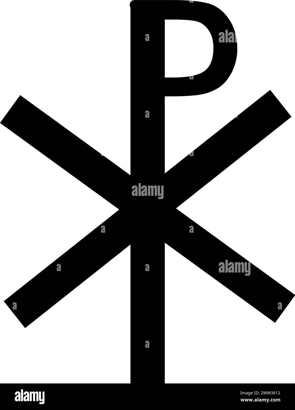 P monogram mystical religious symbol. Spiritual christian sign of ...