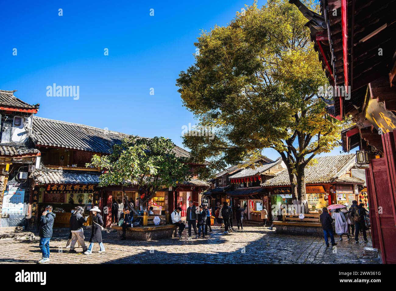 Old town of lijiang flowers hi-res stock photography and images - Alamy
