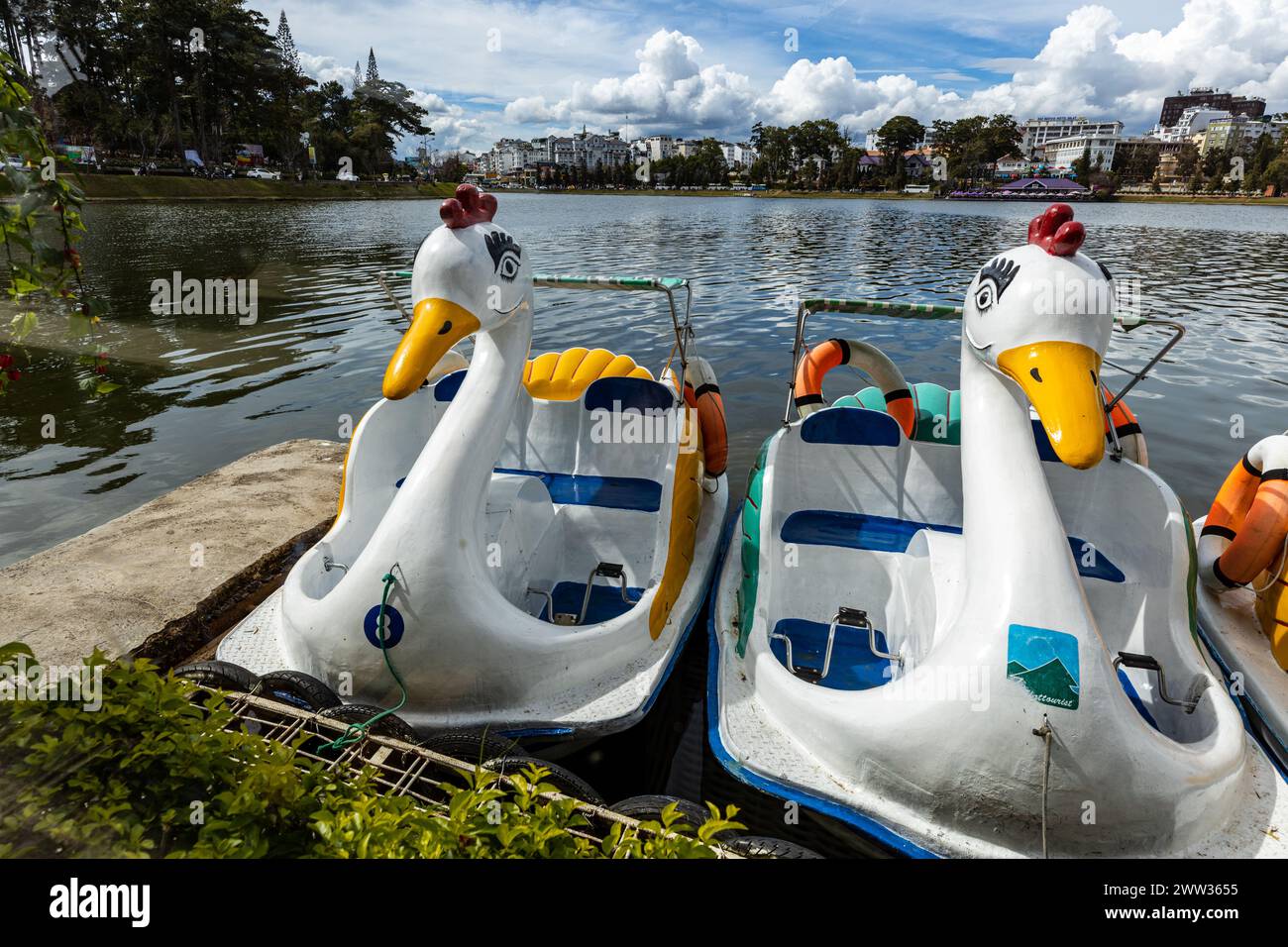 Fun Boat like a swan Stock Photo - Alamy