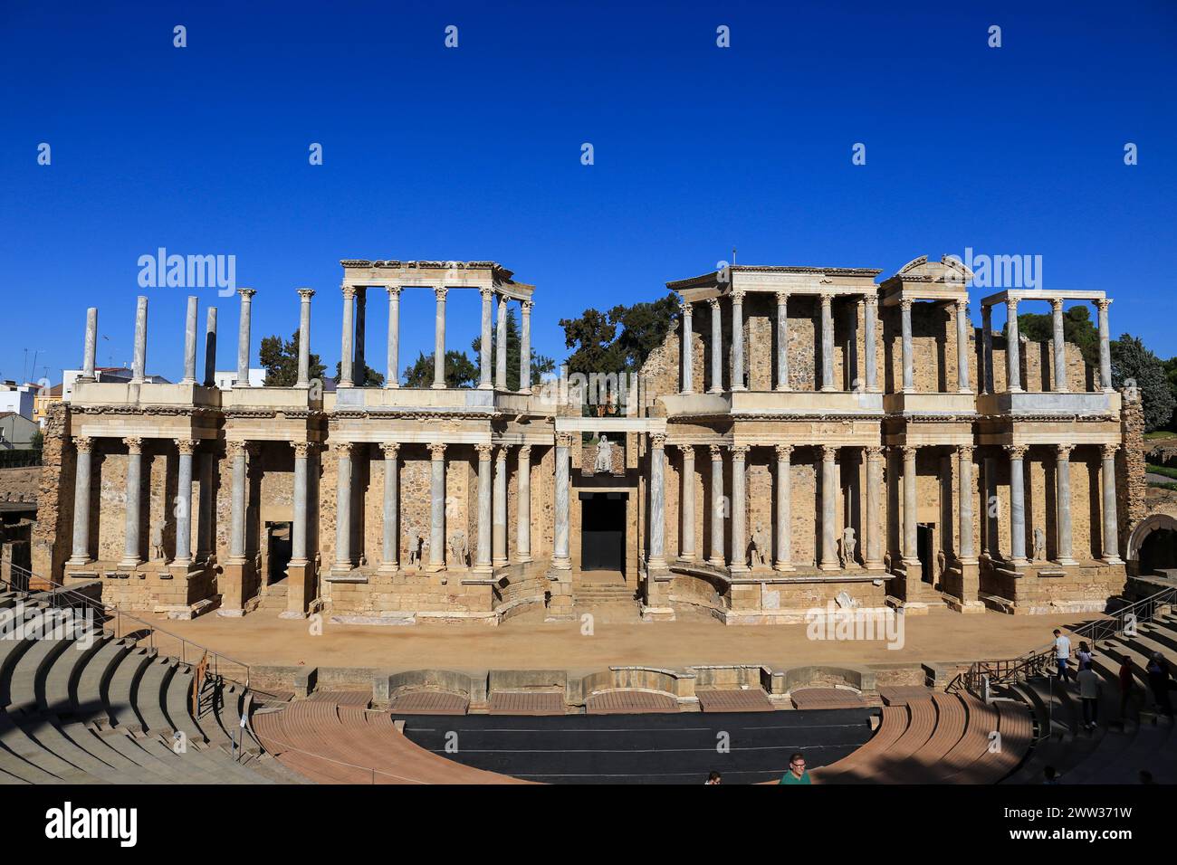 Merida, Extremadura, Spain- October 23, 2023: The colossal Roman ...