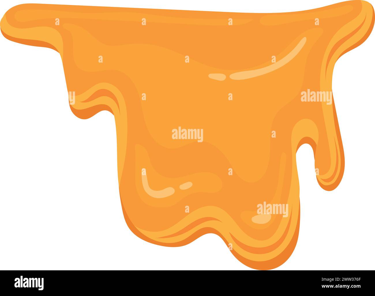 Dripping honey. Sweet caramel melting. Golden liquid isolated on white ...