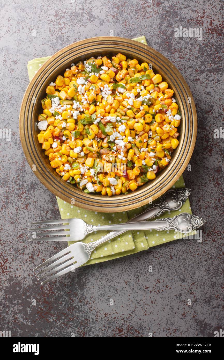 Homemade Mexican Street Corn Esquites Salad with jalapeno, cilantro ...