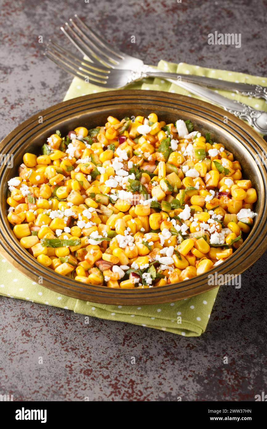 Homemade Mexican Street Corn Esquites Salad with jalapeno, cilantro ...