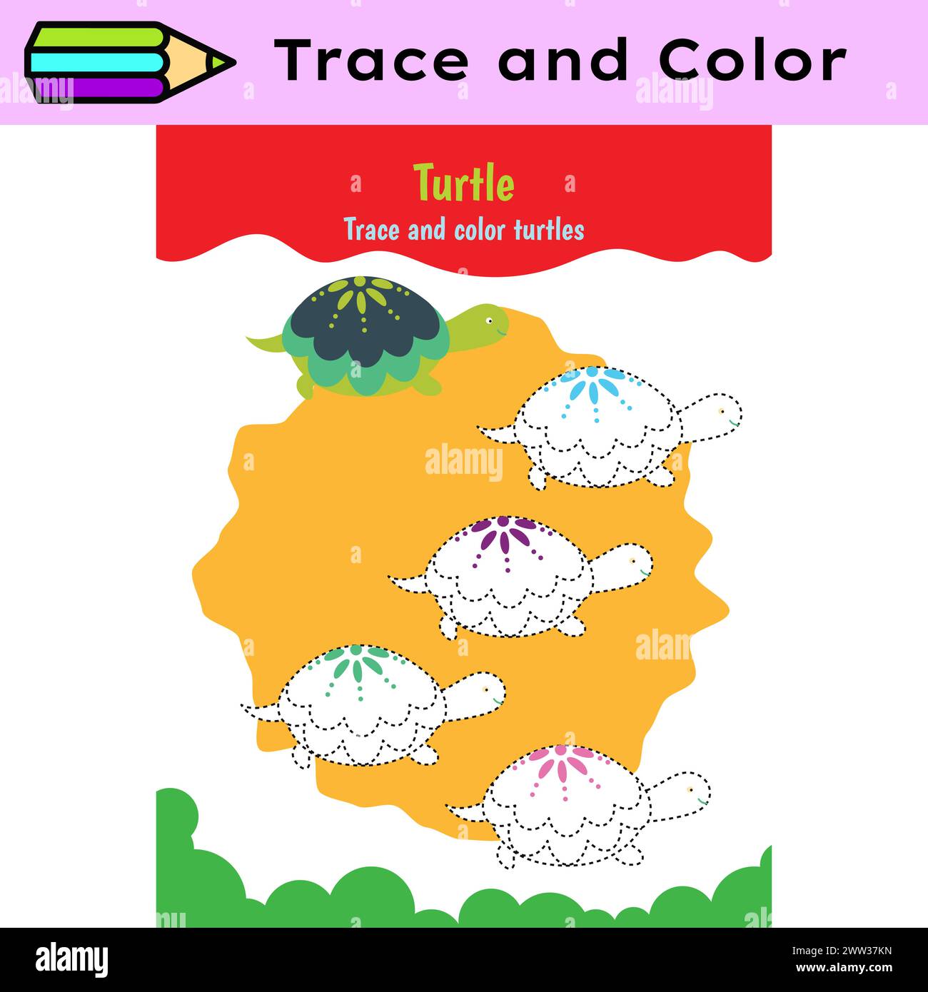 Pen tracing lines activity worksheet for children. Pencil control for ...
