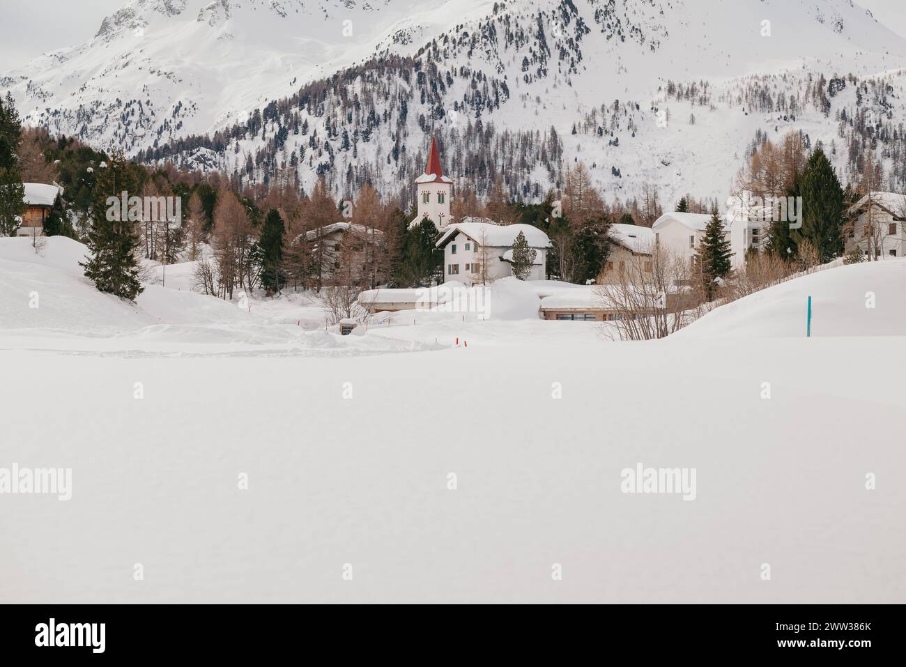 Saint Moritz, Switzerland - March 2024: Breathtaking mountains covered ...