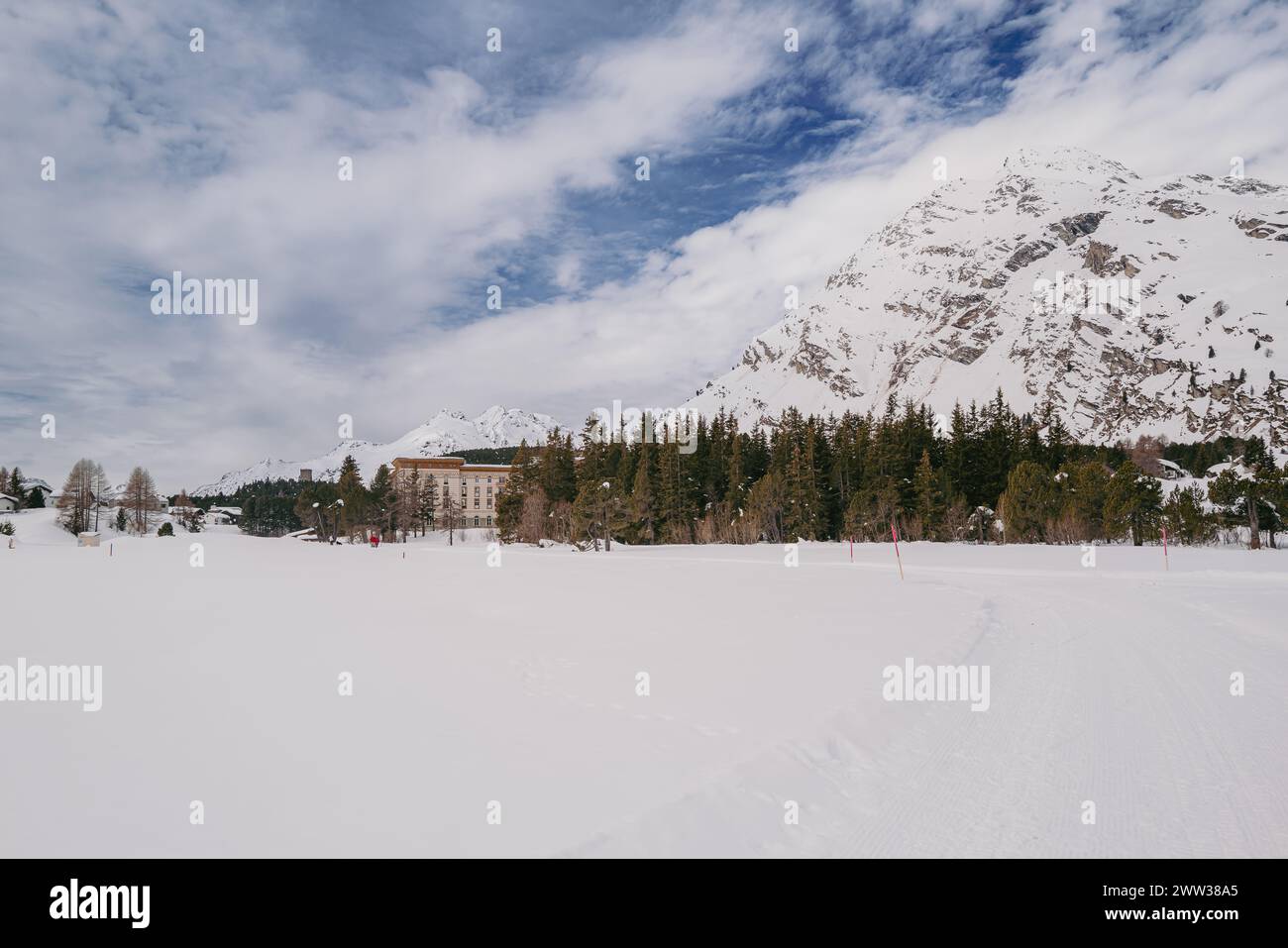 Saint Moritz, Switzerland - March 2024: Breathtaking mountains covered ...