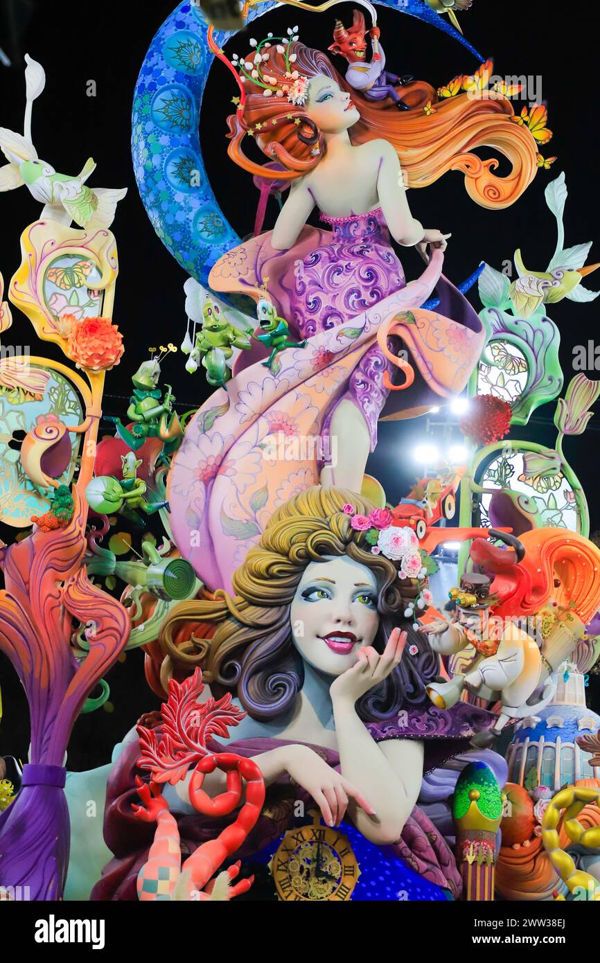 The Very colorful ninots from the Fallas of Valencia, Spain Stock Photo ...