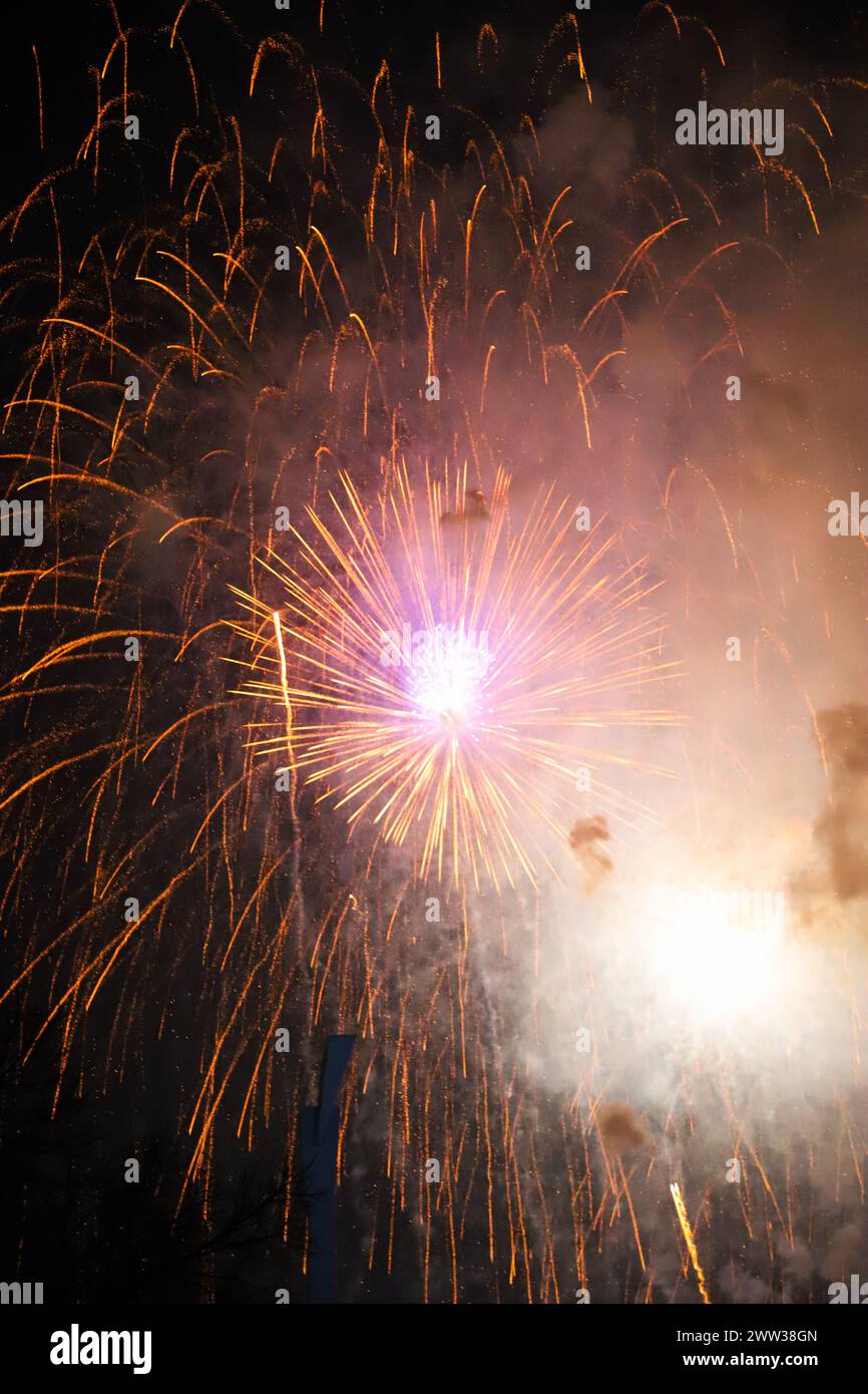 Beautiful flashes fireworks during celebration hi-res stock photography ...