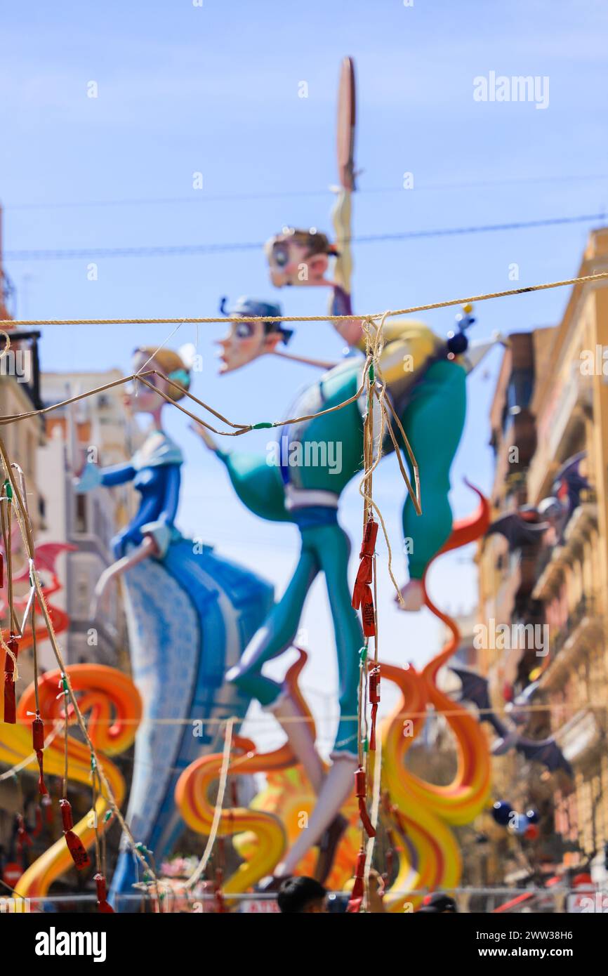 The Very colorful ninots from the Fallas of Valencia, Spain Stock Photo ...