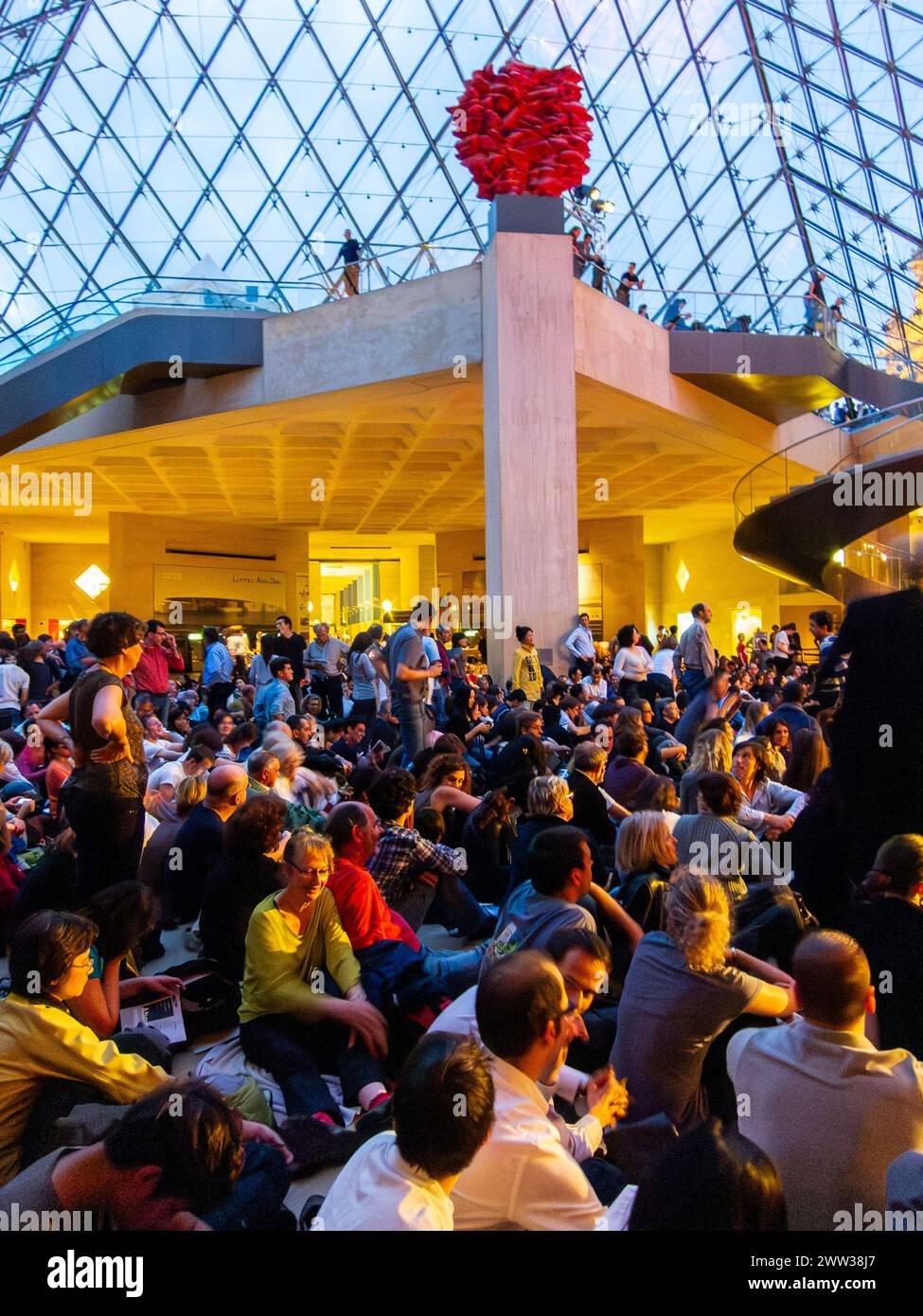 Paris, France, Large Crowd of People, Audience from behind, Enjoying ...