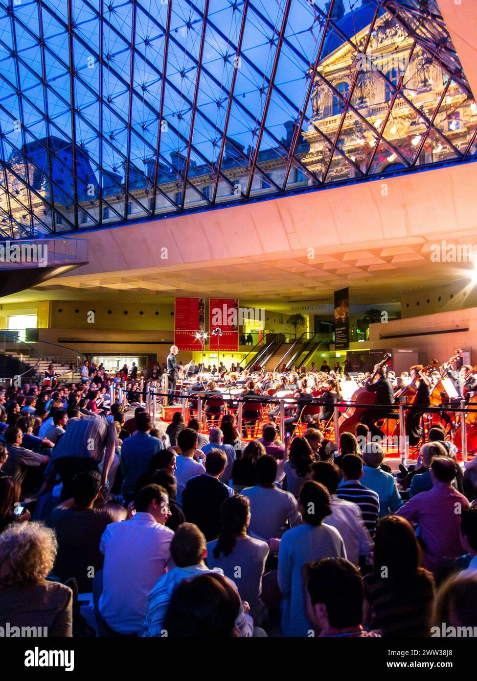 Paris, France, Large Crowd of People, Audience from behind, Enjoying ...